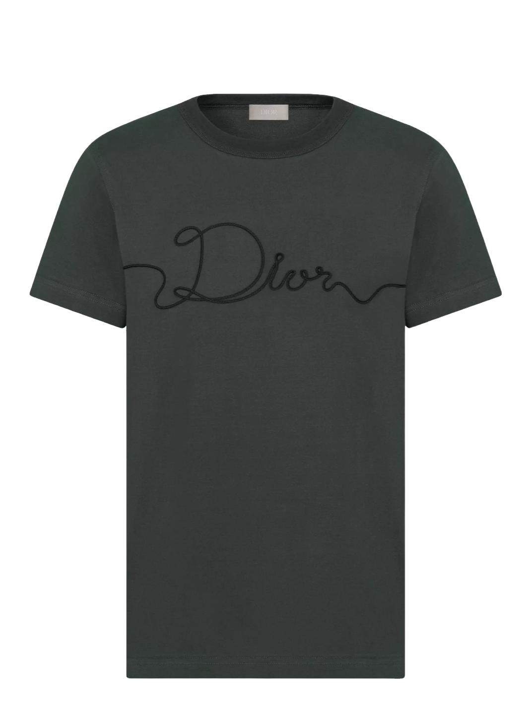 DIOR Dior Homme Ribbon Logo Detailed Crewneck T-Shirt